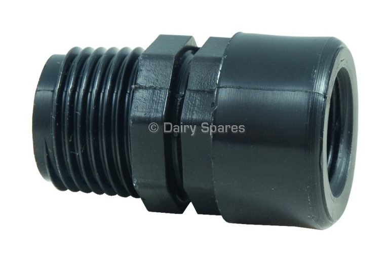 Hexagonal Plastic Nipple Male/Female ½"x?"BSP - 92125 - Dairy Spares