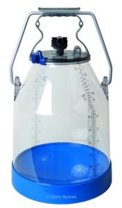 Clear Dump Bucket c/w Lockable Lid 2 Ports - DB210 - Dairy Spares